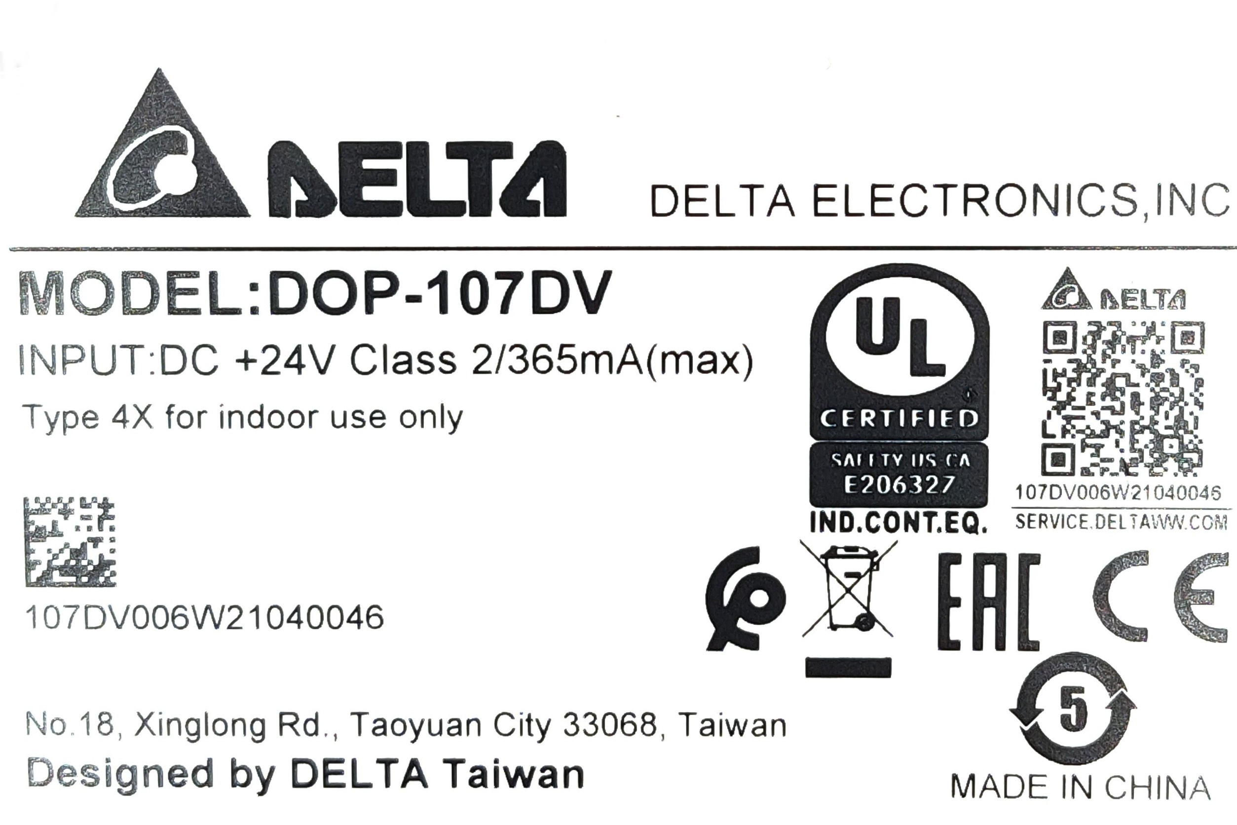 Delta HMI DOP-107DV-HMI - Intech Delta System