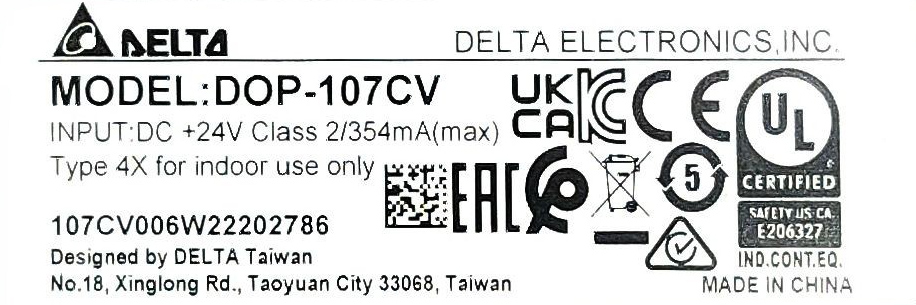Delta HMI DOP-107CV - Intech Delta System